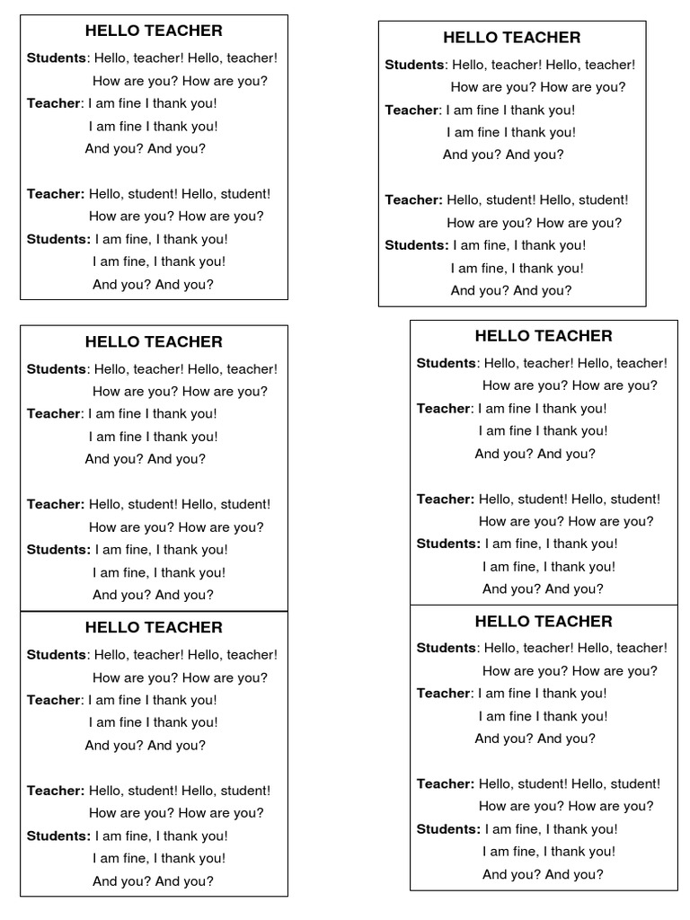 Hello Teacher | PDF | Teaching | Learning