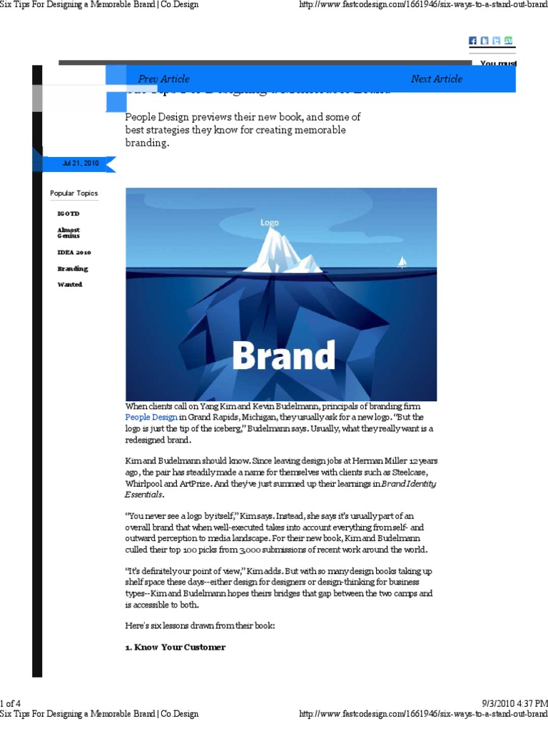 Six Tips For Designing A Me... | PDF | Brand