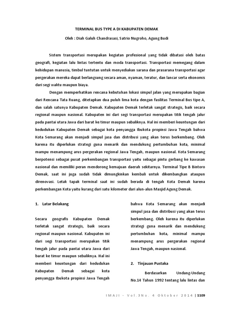 Terminal Bus Type A Di Kabupaten Demak PDF | PDF