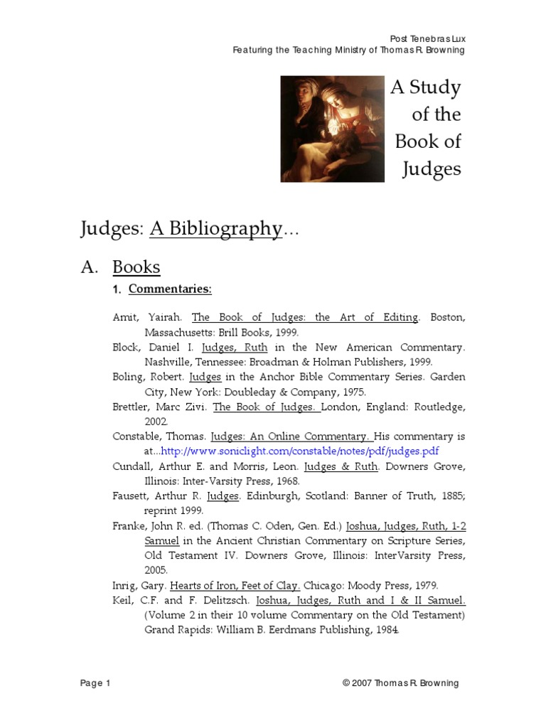 The Book of Judges - A Bibliography | PDF | Book Of Judges | Bible