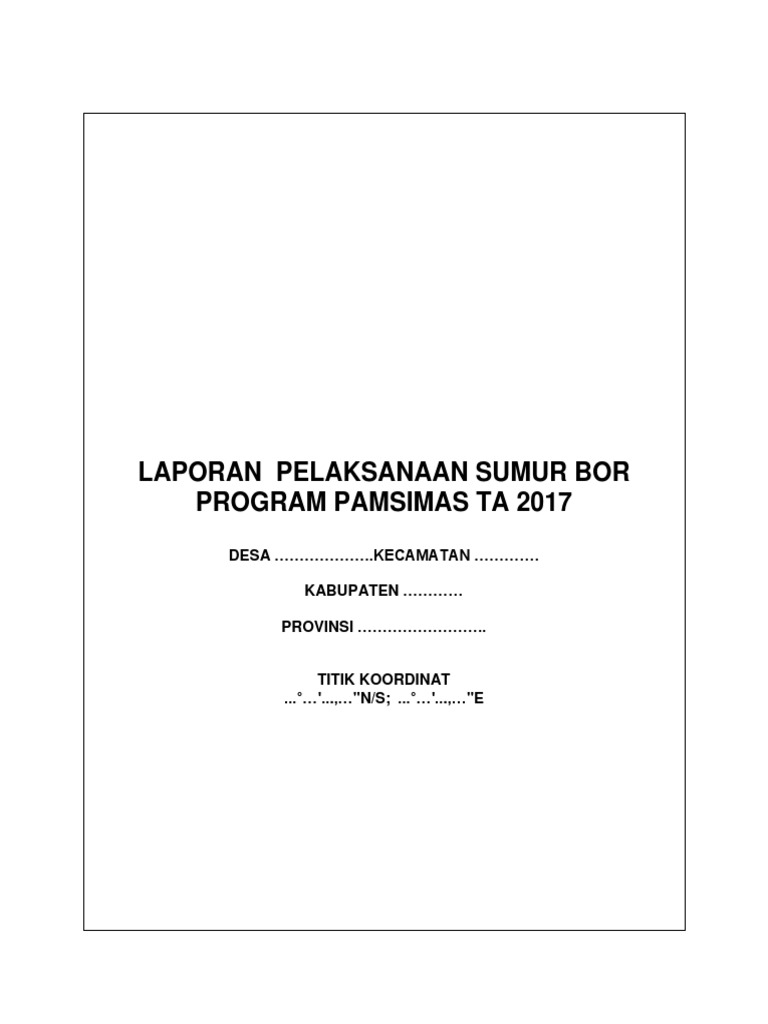 Format Laporan Sumur Bor | PDF