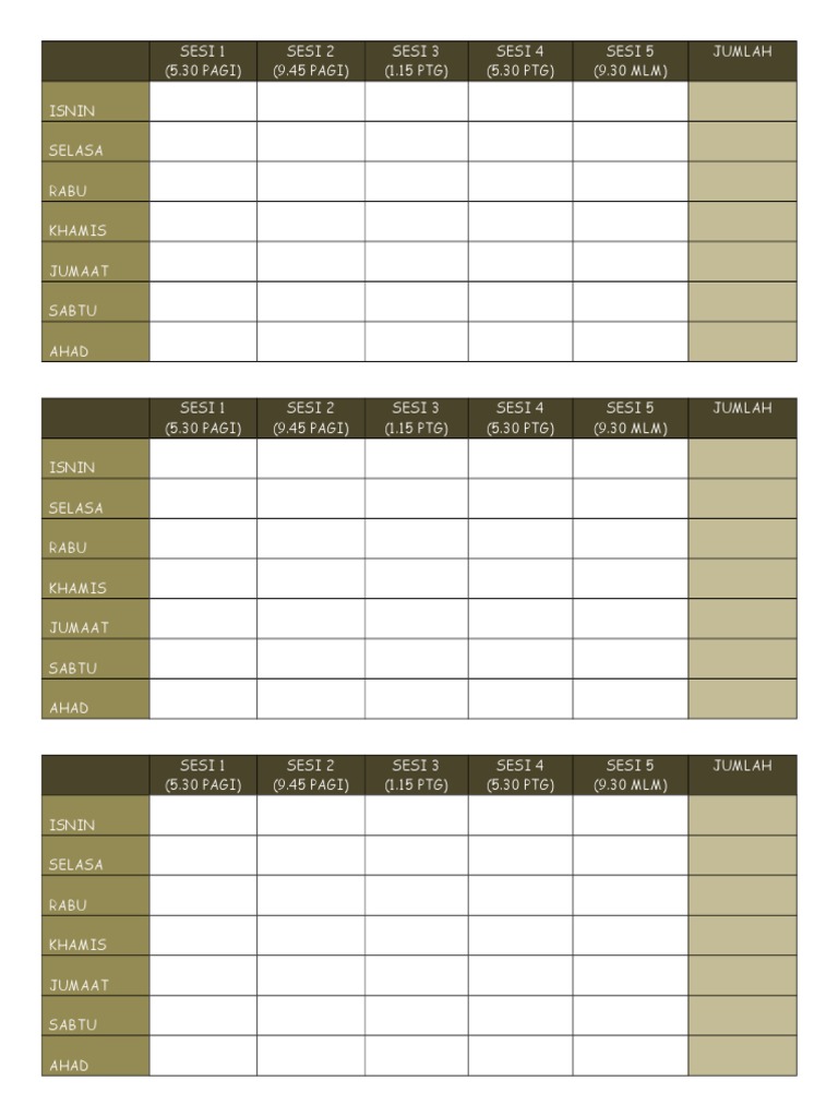 Jadual Pump Susu Untuk Ibu | PDF