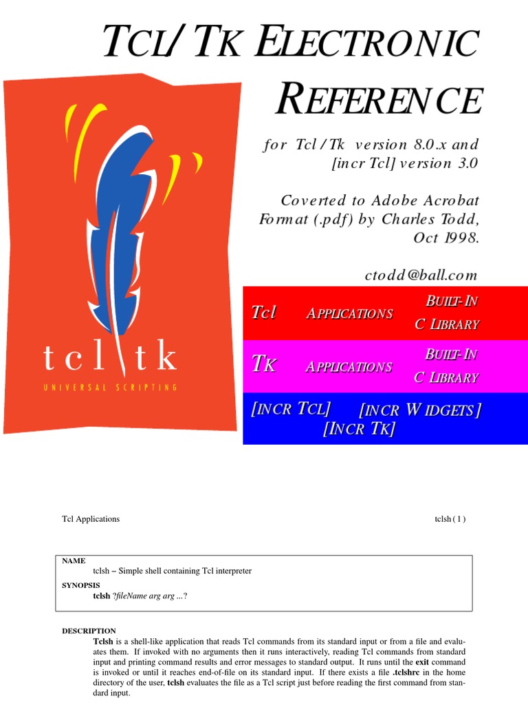 TclTkElRef803 PDF | PDF | Command Line Interface | Parameter (Computer Programming)