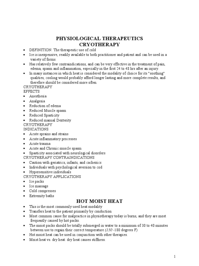 Guidelines For Physiotherapy Modalities | PDF | Vertebral Column | Pain