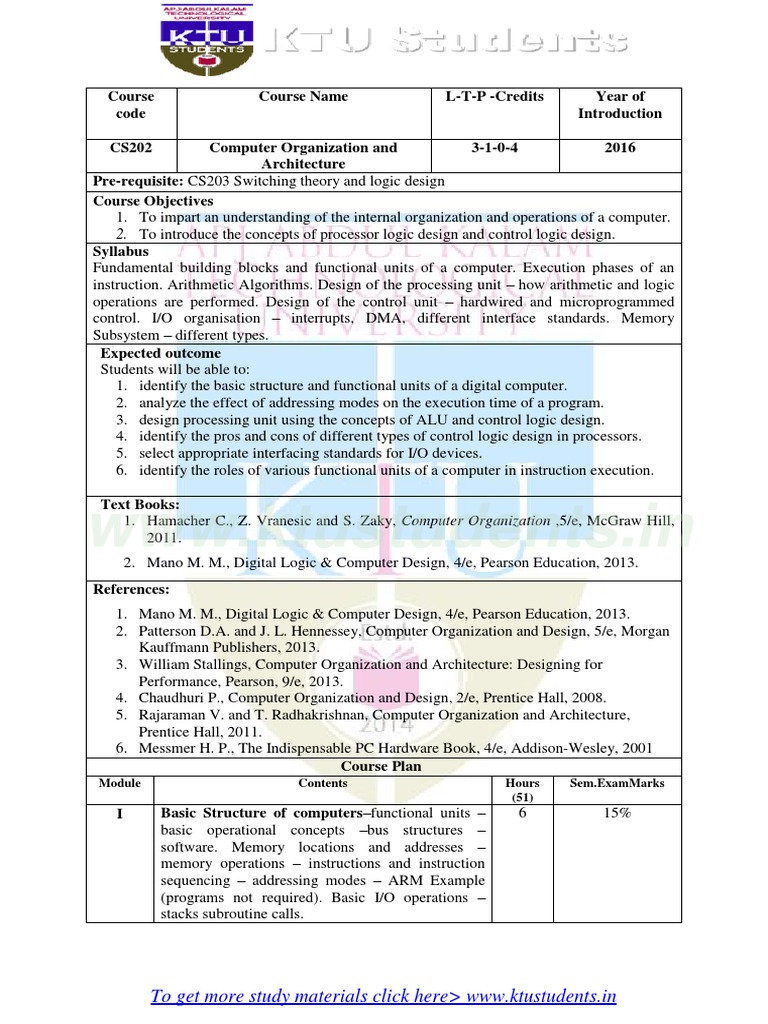 CS202 Computer Organisation and Architecture | PDF | Central Processing Unit | Computer Memory