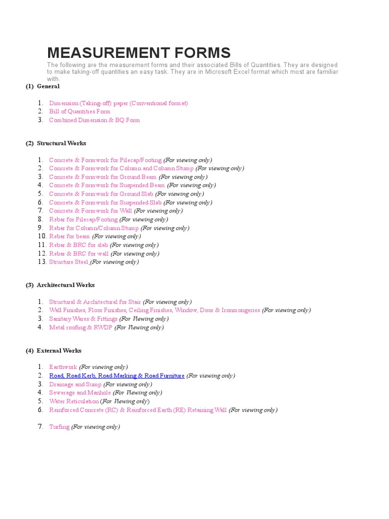 Measurement Forms: (1) General | PDF