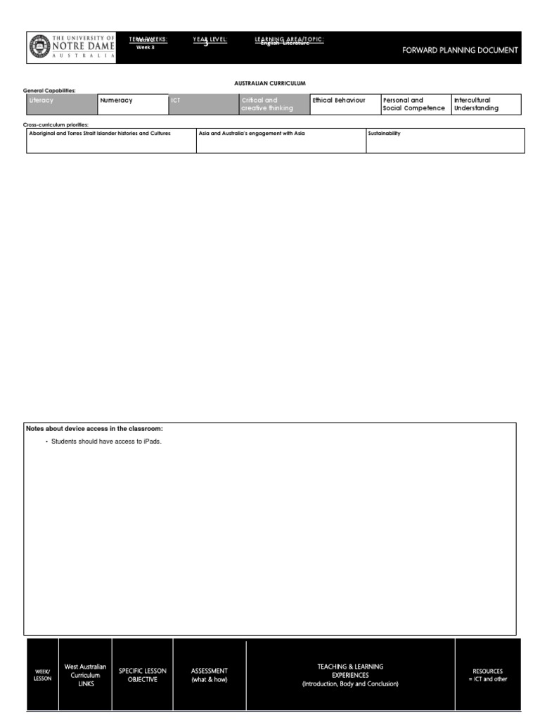 Forward Planning Document | PDF | Educational Technology | Educational Assessment