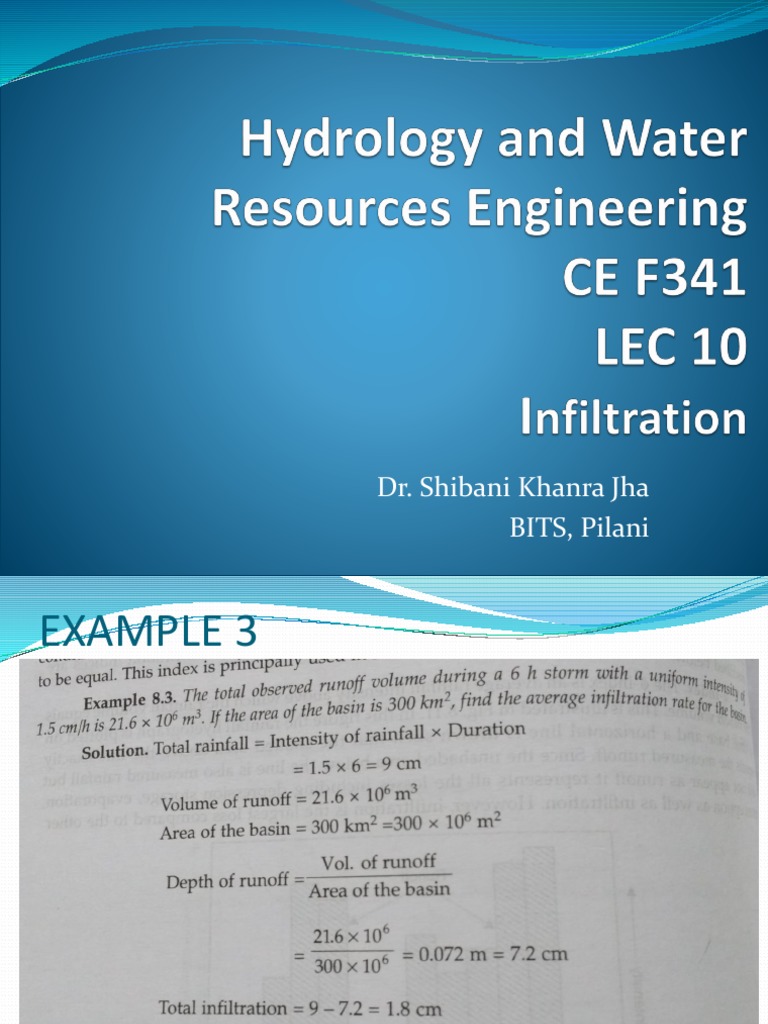 Analysis of Runoff and Infiltration Concepts with Examples | PDF