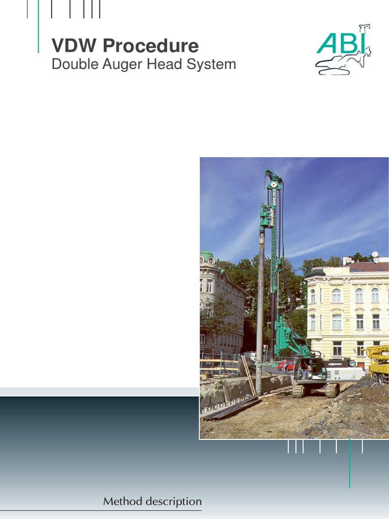 VDW Procedure: Double Auger Head System | PDF | Deep Foundation ...