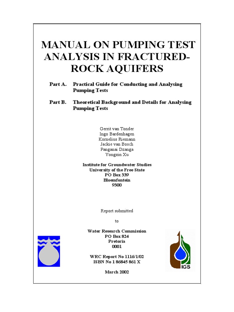 Manual On Pumping Test Analysis in Fractured-Rock Aquifers | PDF ...