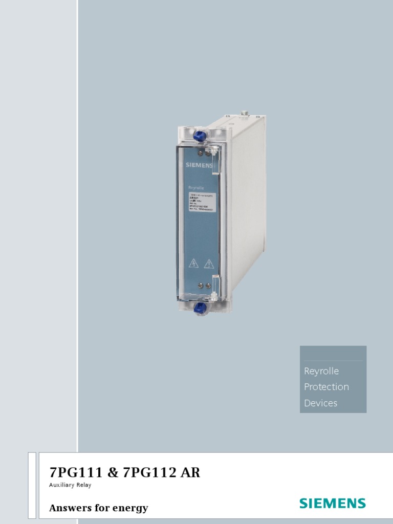 7PG11 AR Catalogue Sheet | PDF | Relay | Switch