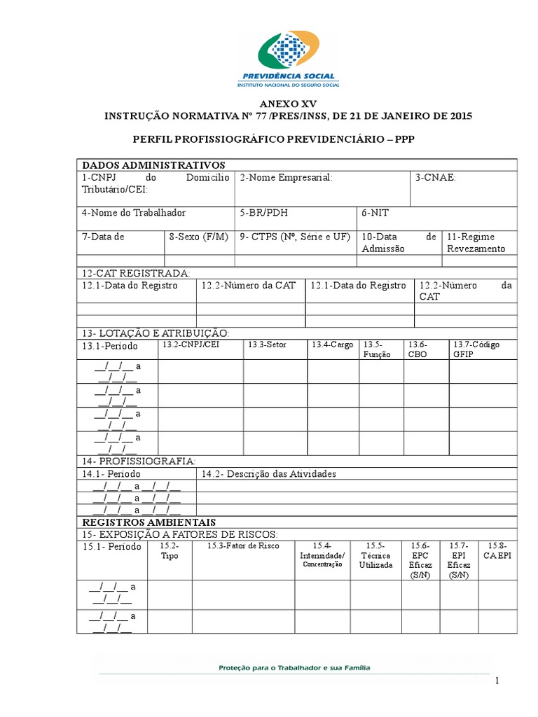 PPP Documento em Branco 1 | PDF | Remédio | Jurisprudência