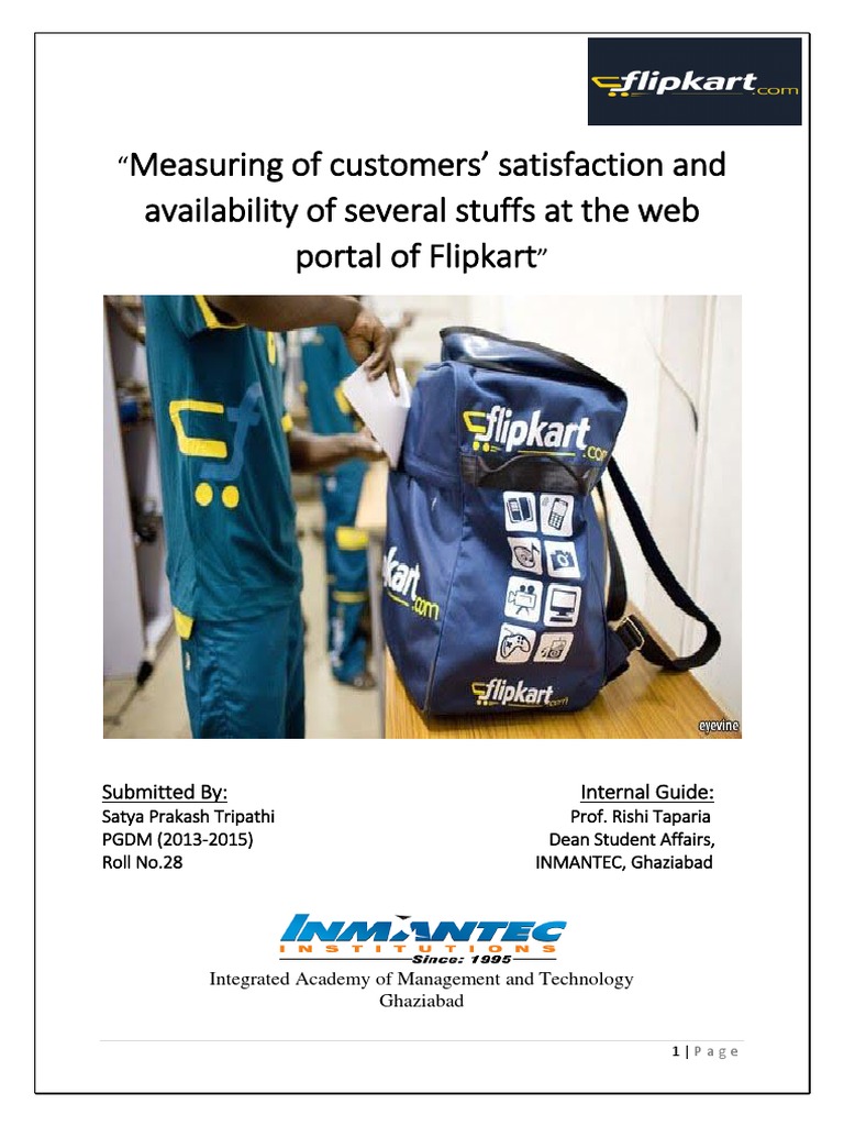 Flipkart-Measuring Customer Satisfaction & Availability of Several ...