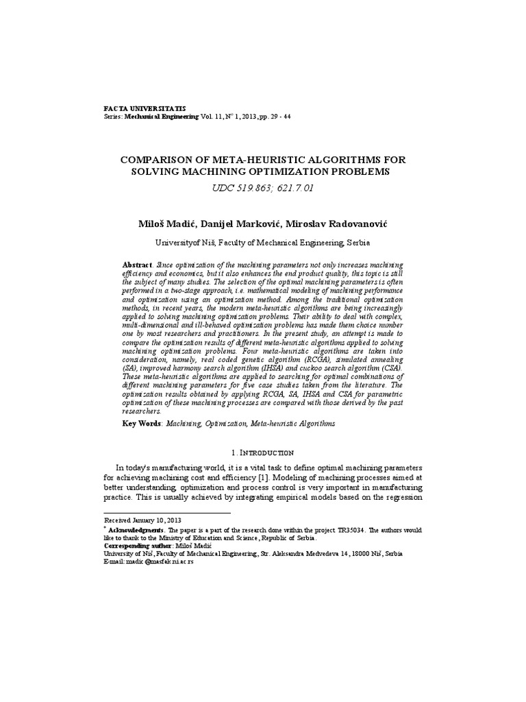 Comparison of Meta-Heuristic Algorithms For Solving Machining Optimization Problems | Download ...
