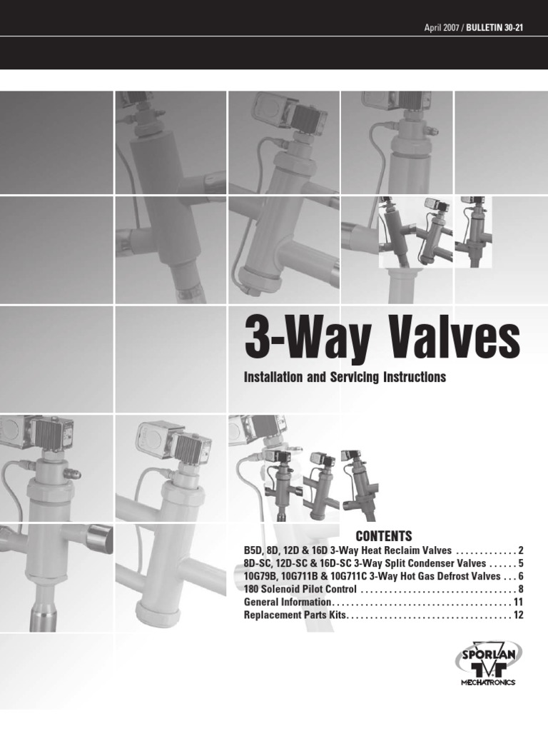 Sprolan 3-Wat Heat Reclaim Valves Service Manual | PDF | Heat Exchanger ...