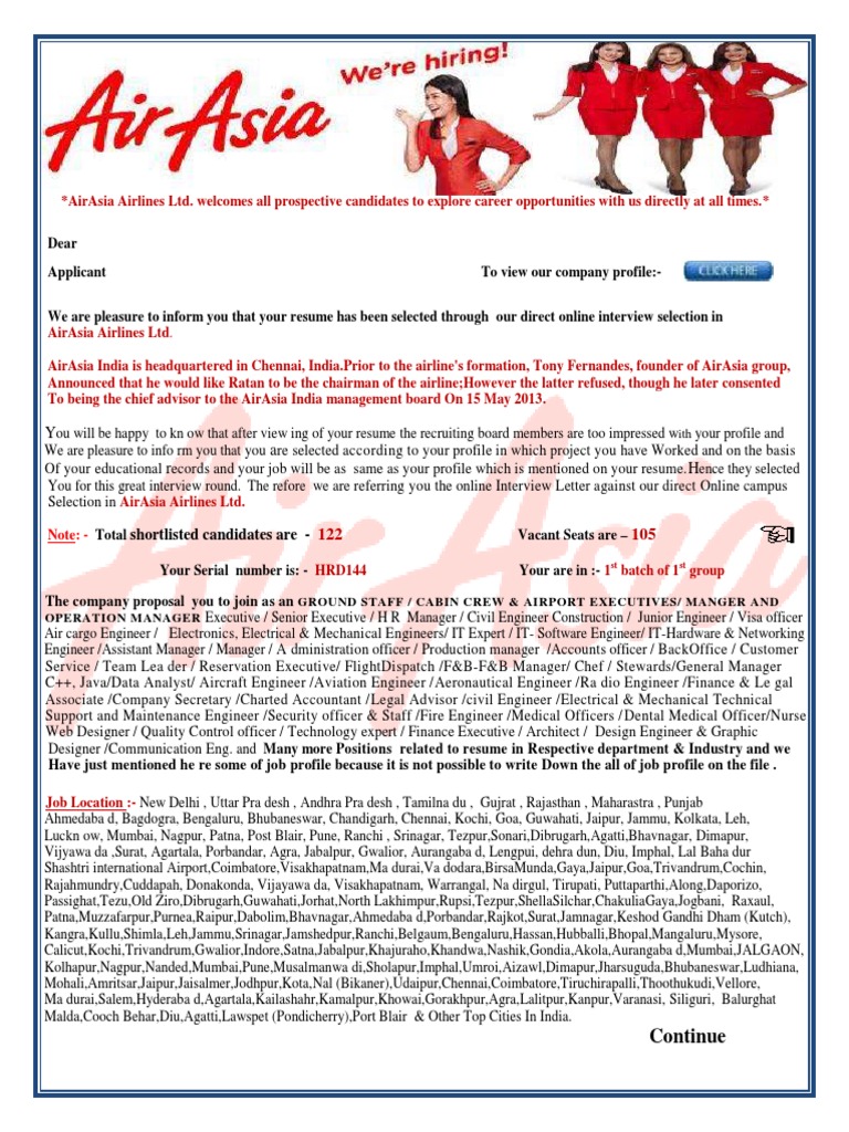 AirAsia Interview Letter (1) | Business