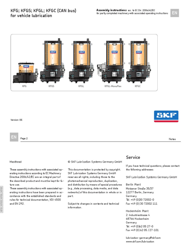 KFG Kfgs KFGL KFGC (Can Bus) For Vehicle Lubrication: Assembly ...