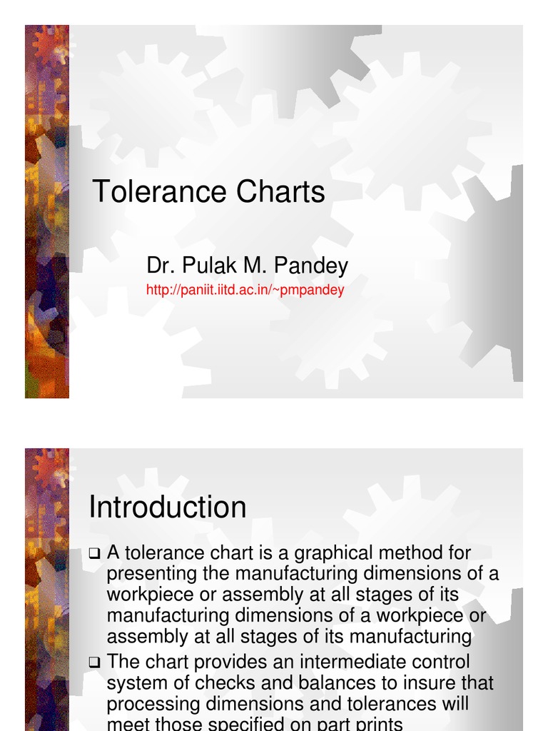 Tolerance Charts: Dr. Pulak M. Pandey | PDF | Machining | Engineering ...