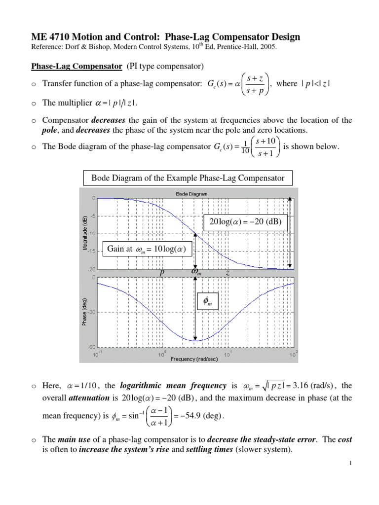 Me 471 Phase Lag Design | PDF | Electronic Engineering | Applied ...