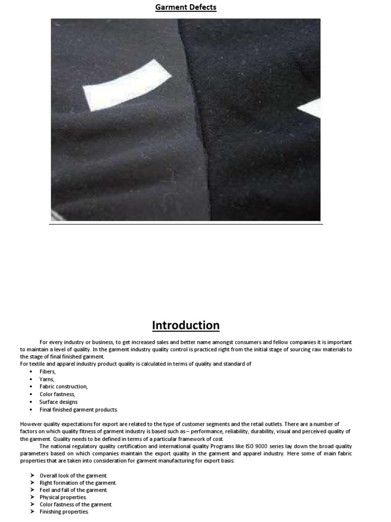 Garment Defects | PDF | Seam (Sewing) | Yarn