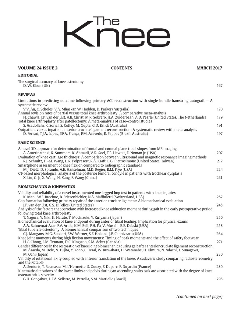 Pi Is 0968016017300479 | PDF | Knee | Musculoskeletal System