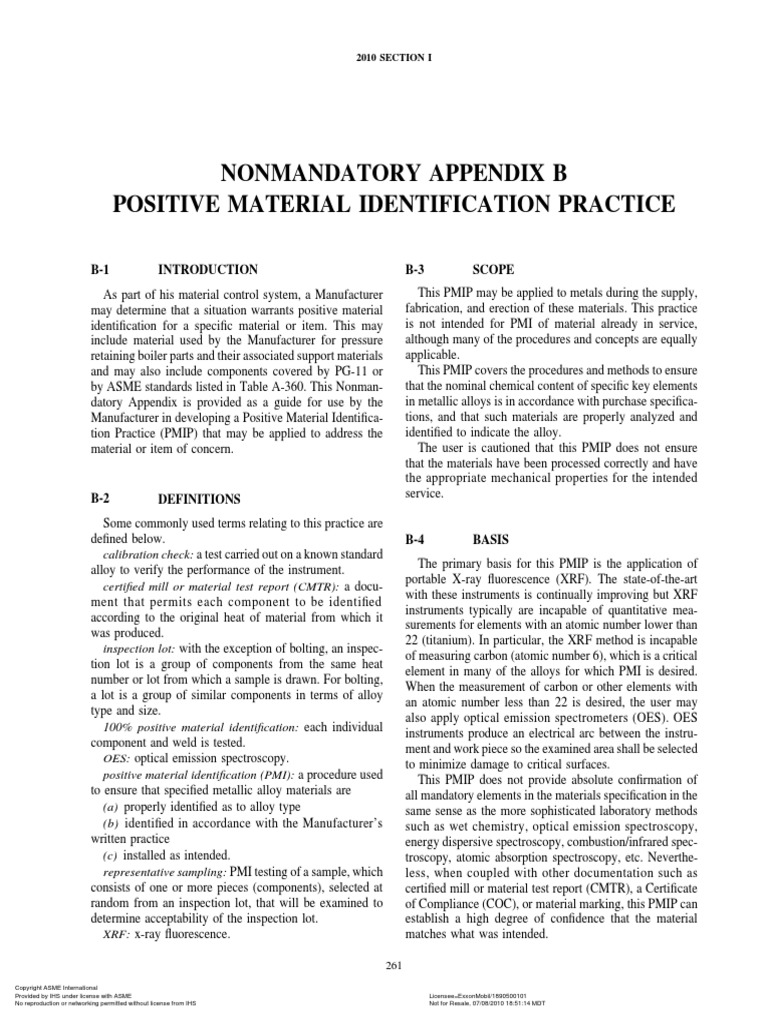 Asme Section 1 - Pmi | Spectroscopy | Titanium