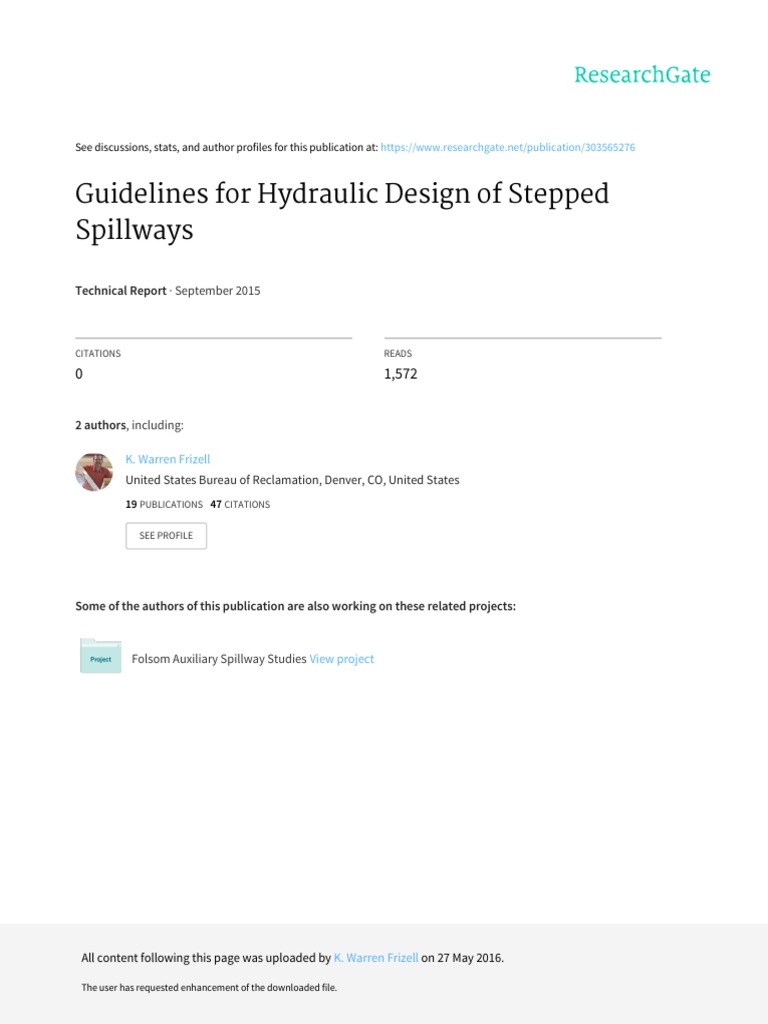 Guide Lines For Design of Stepped Spillways | PDF | Spillway | Dam