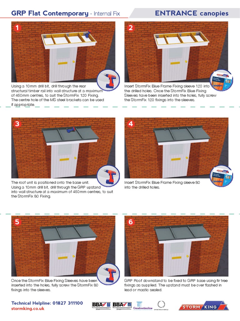 ENTRANCE Canopies GRP Flat Contemporary: - Internal Fix | PDF | Roof ...