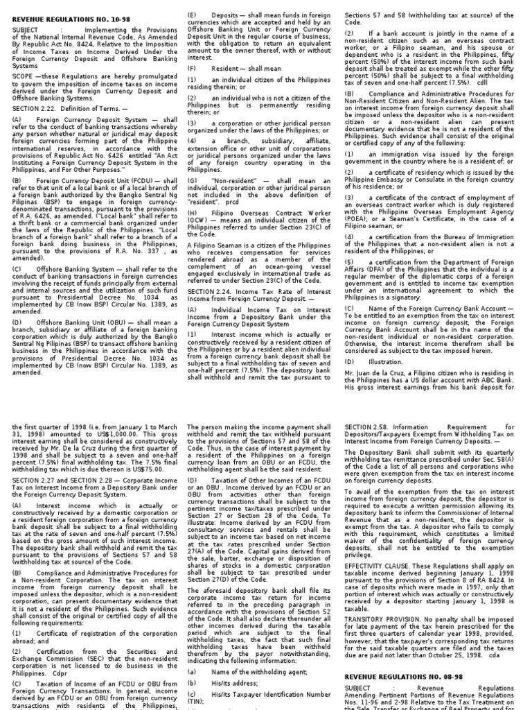 Implementing Regulations for Taxation of Income Derived from Foreign ...