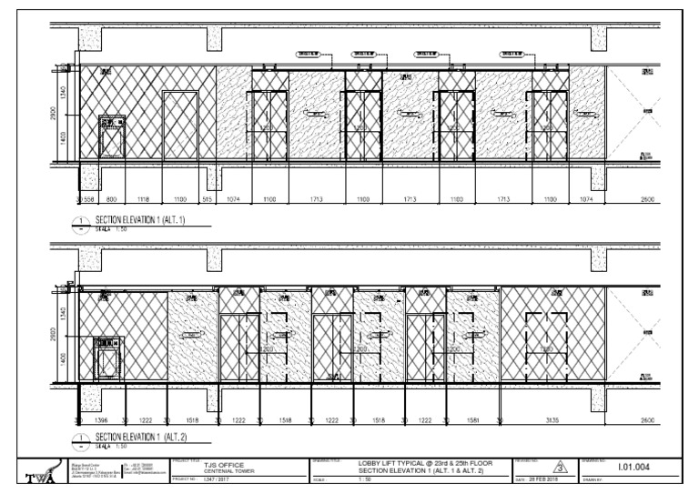 I.01 Lobby Lift - Elevation 1 (Alt 1 & 2) | PDF