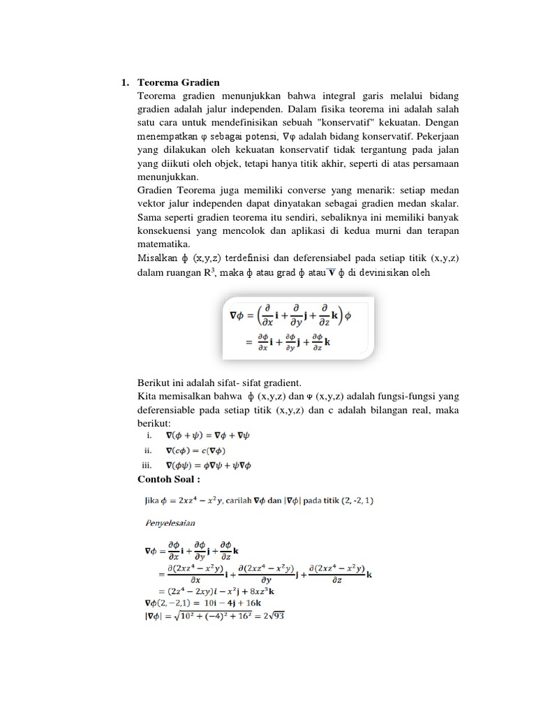 Teorema-Teorema Dasar Kalkulus Multivariabel | PDF