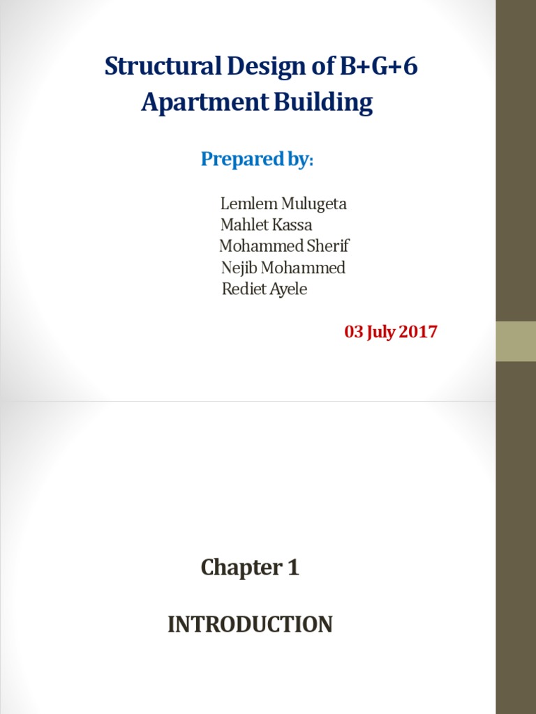Structural Design of B+G+6 Apartment Building: Preparedby | PDF ...