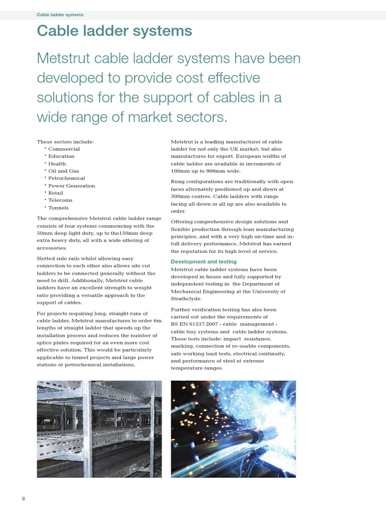 Metstrut Cable Ladder Systems Guide | PDF | Galvanization | Screw