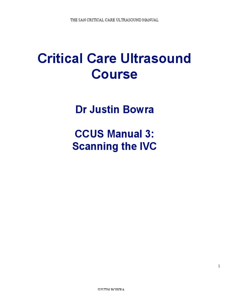 Critical Care Ultrasound Course: DR Justin Bowra CCUS Manual 3 ...