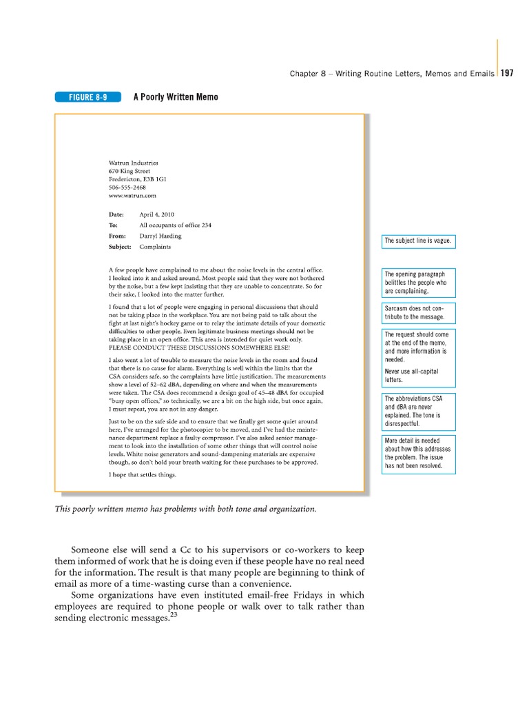A Poorly Written Memo | PDF