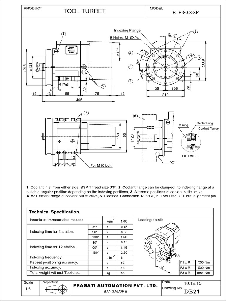 Tool Turret: BTP-80.3-8P | PDF | Machines | Manufactured Goods