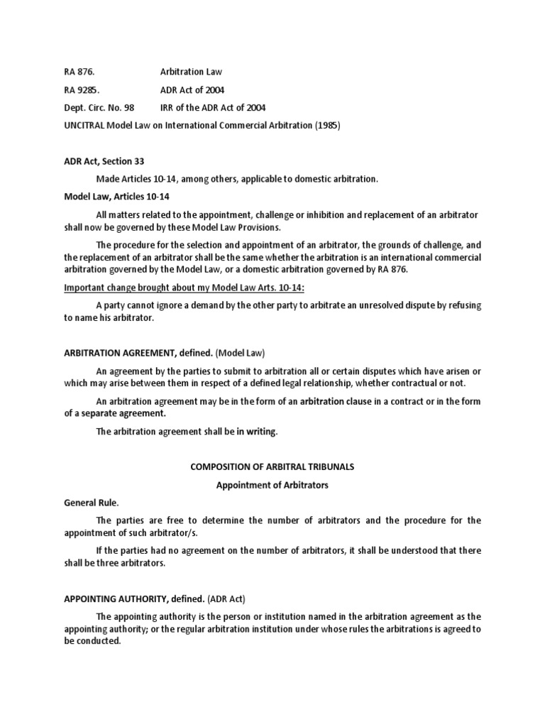 ADR Sec 8-12 | PDF | Arbitral Tribunal | Alternative Dispute Resolution