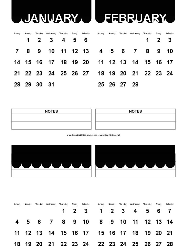 2018 Cute Scallop Calendar | PDF