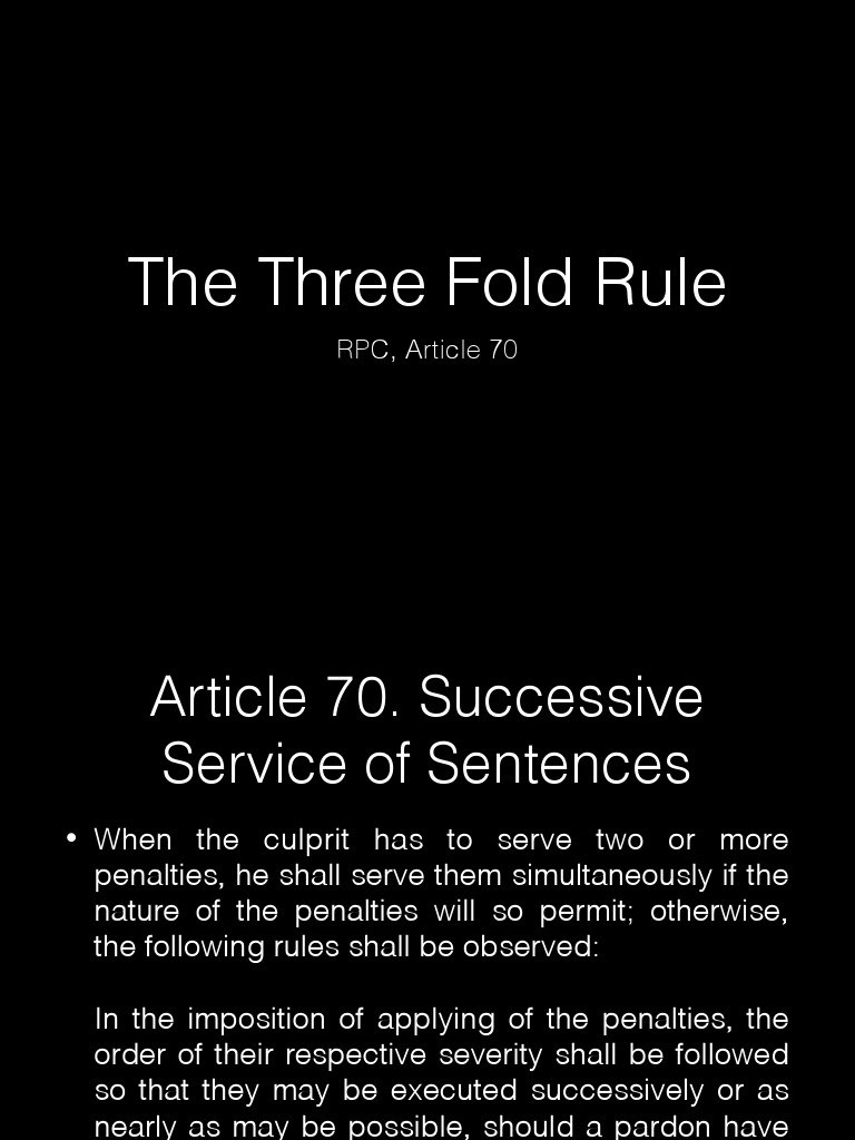 Three-Fold Rule PDF PDF | PDF | Sentence (Law) | Crime & Violence