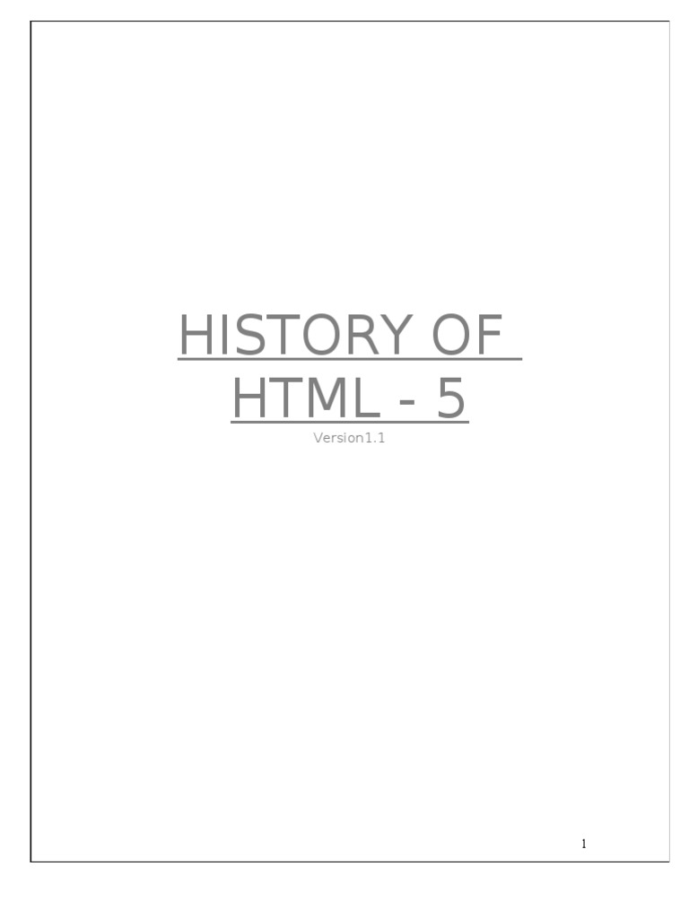 History of HTML - 5 | PDF | Html5 | Html