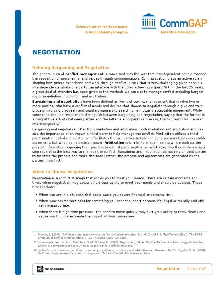 Negotiation: Defining Bargaining and Negotiation | PDF | Bargaining | Negotiation