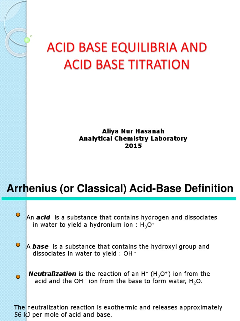 Acid Base Titration - 2015 | PDF | Acid | Buffer Solution
