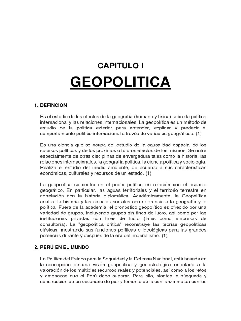 GEOPOLITICA | PDF | Geopolítica | Perú
