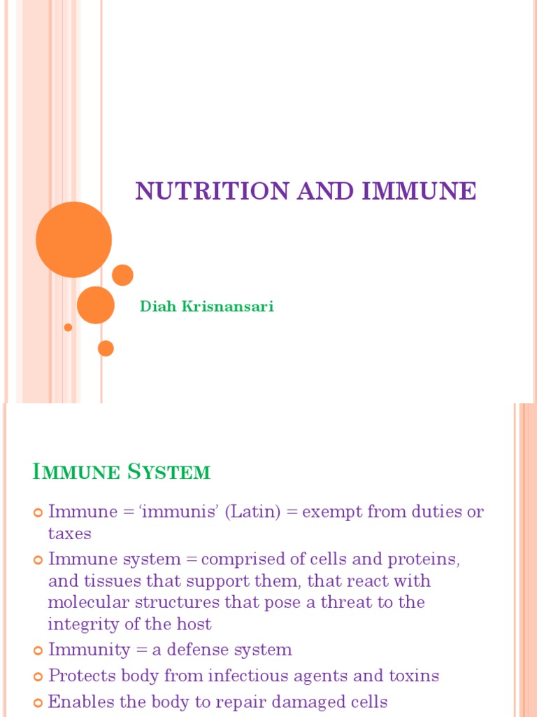 k07 - Nutrition and Immunity - PPT Sari | PDF | Immune System | Lymphocyte