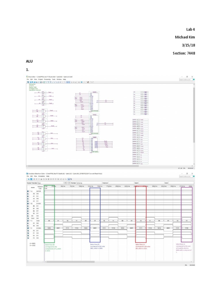 ALU Design and CPU Operations Lab | PDF | Computers