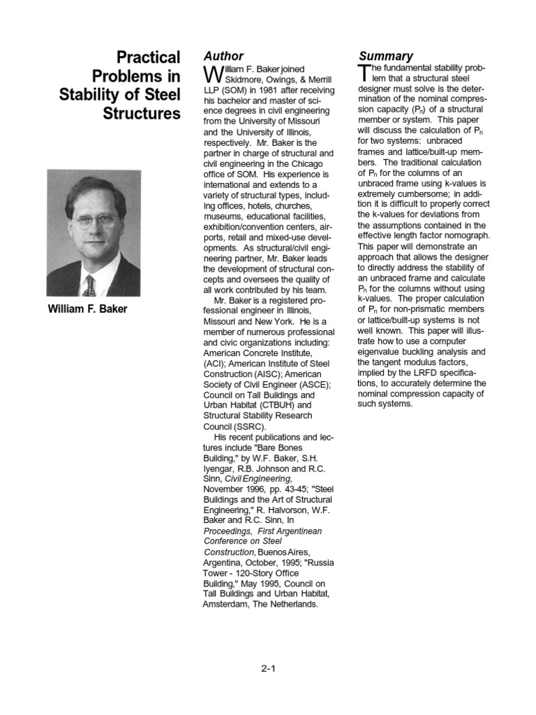 Practical Problems in Stability of Steel Structures: Author | PDF ...