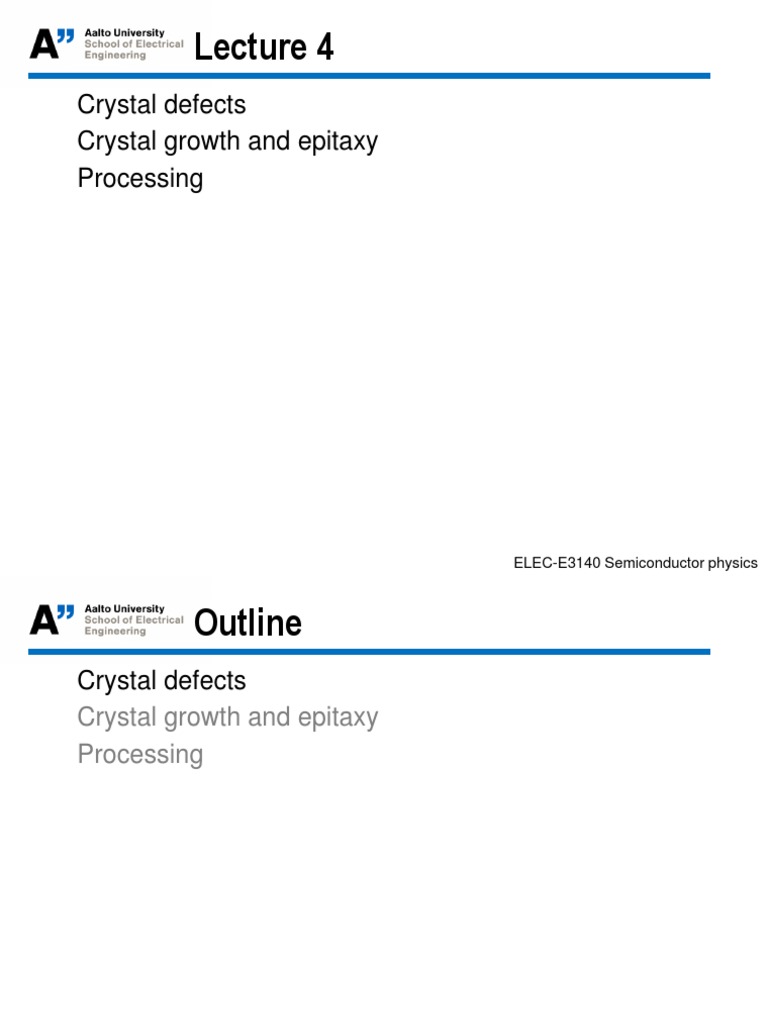 Crystal Defects, Growth and Epitaxy | PDF | Epitaxy | Photolithography