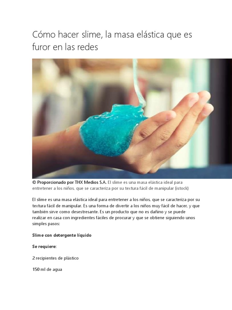 Cómo Hacer Slime | PDF