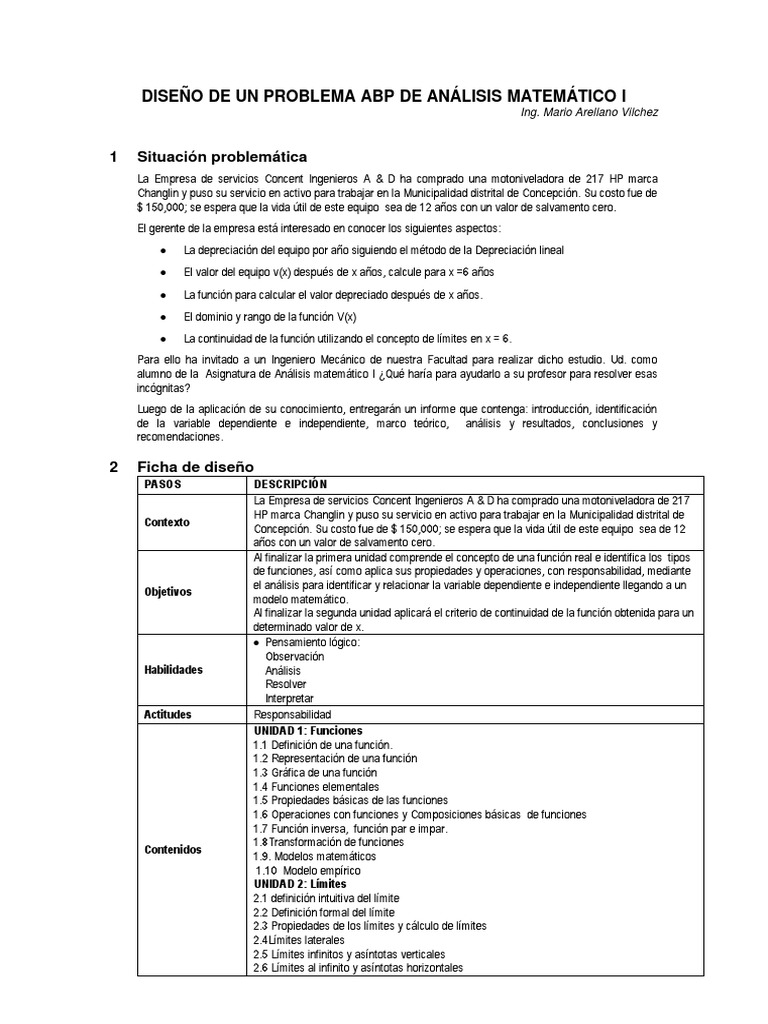 Modelo ABP Analisis1 - 2018-1 | PDF | Función continua | Función (Matemáticas)