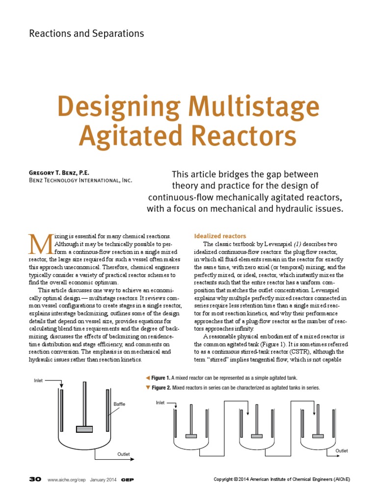 Multistage Agitated Reactors | PDF | Multistage Rocket | Chemical Reactor